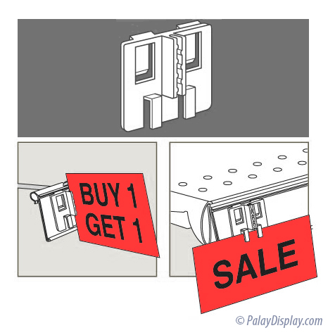 2-Way Sign Grip Clip - Label Holder Signs - Gondola Signs