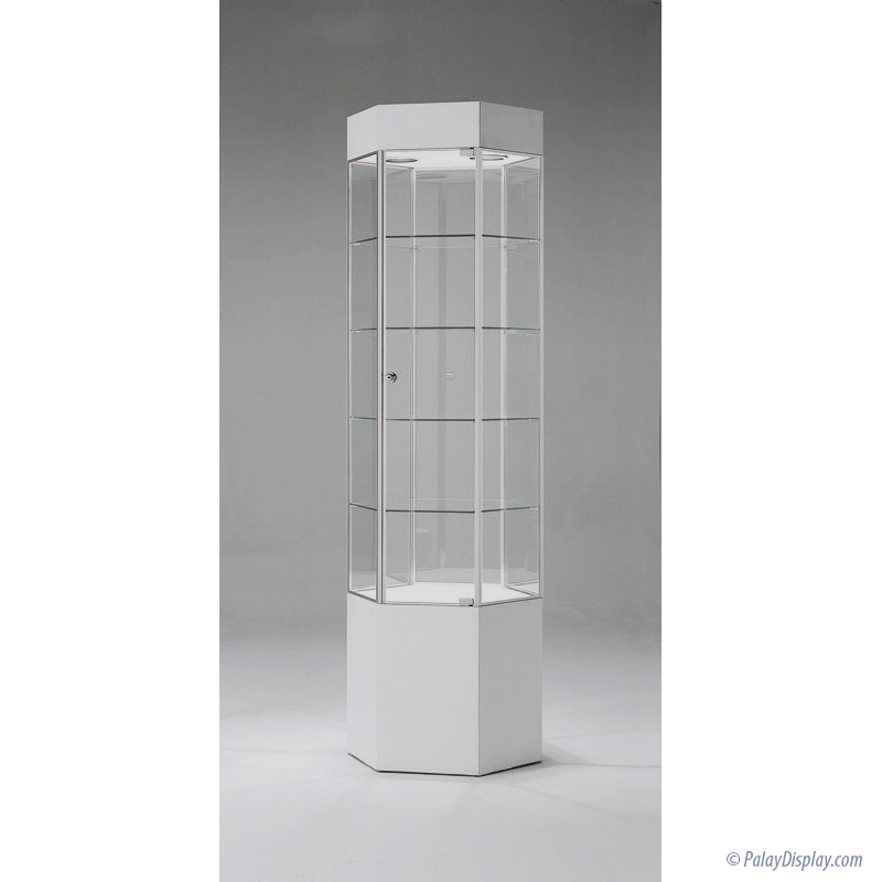Fineline Hexagonal Tower Unit :: Tower Display Cases :: Display Cases ...
