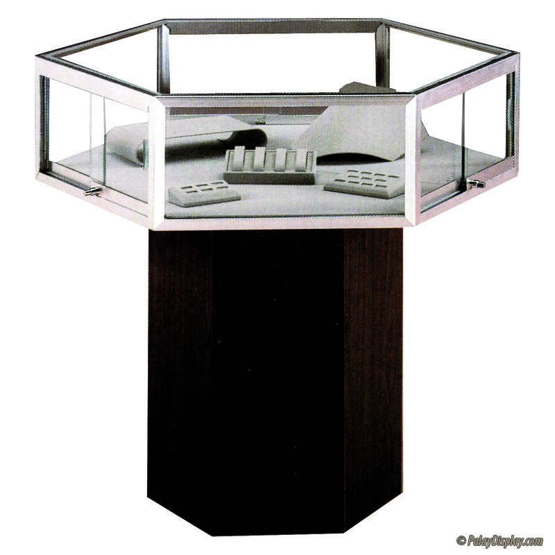 Hexagonal Pedestal Display Case :: Pedestal Display Cases :: Display ...
