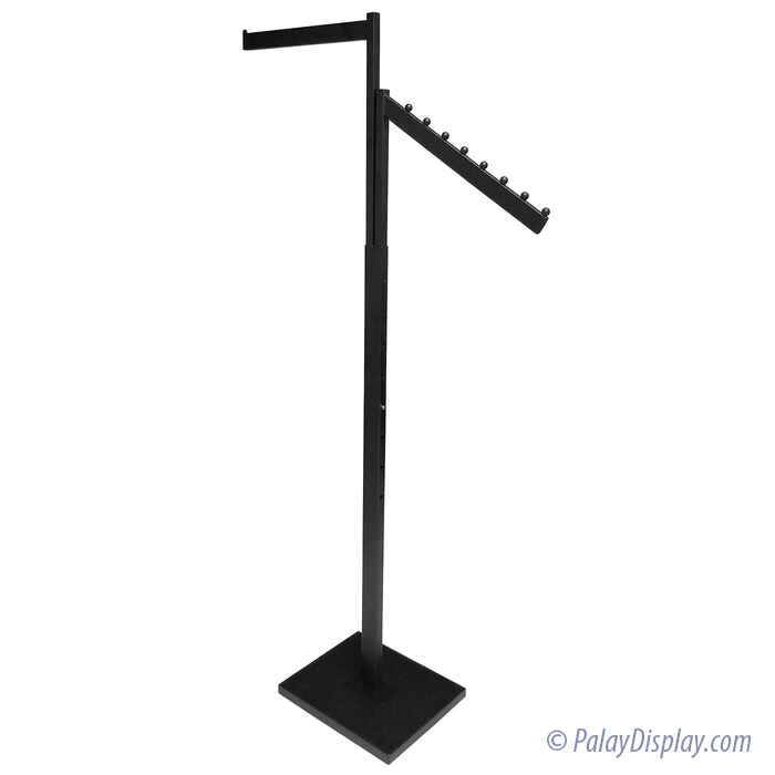 Matte Black 2 Way Rack - Single Post Matte Black Clothing Rack with ...
