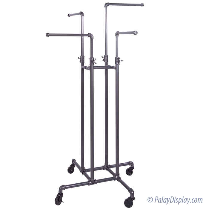 4 Way Pipe Clothing Rack - Retail Pipe Fixtures - Pipe Clothing Rack ...