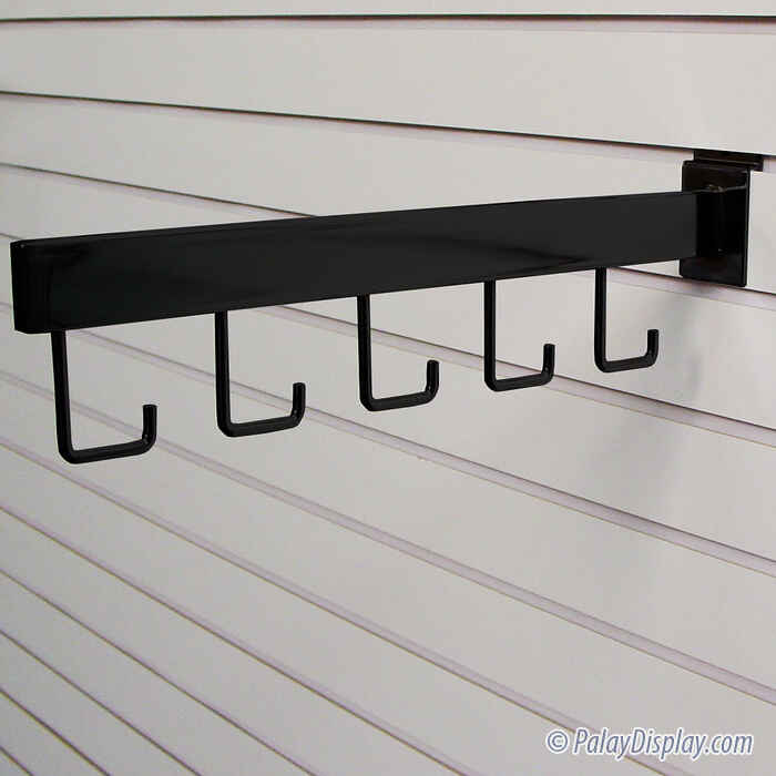 Black 5 J Hook Straight Slatwall Rectangular Faceout - Slatwall ...