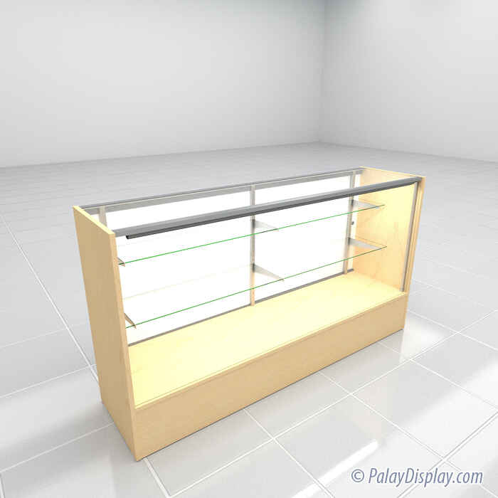 70"W Premium Maple Full Vision Display Case - Knockdown - Minneapolis ...