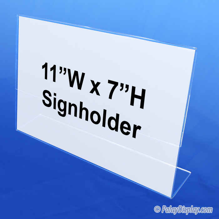 Slant Back Plexi Sign Holder 11"W x 7"H - Sign Holders - Cardholders ...