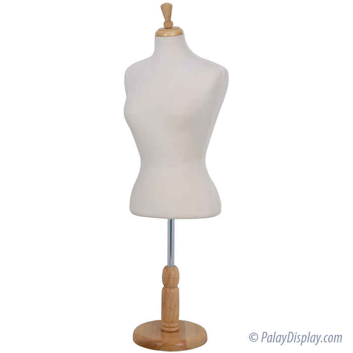 European Countertop Womens Blouse Form with Natural Round Base and ...