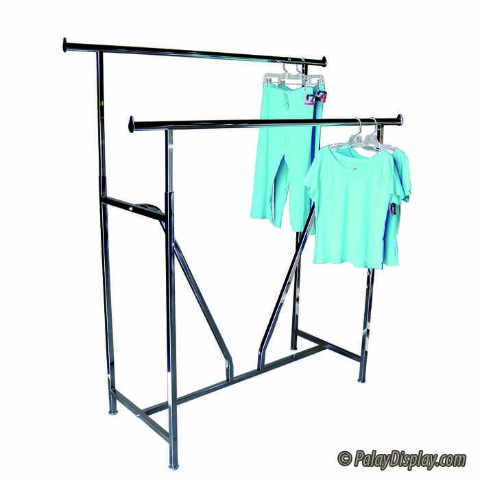 Double Rail Clothing Rack - Double Rail Rack with V Brace - Garment ...