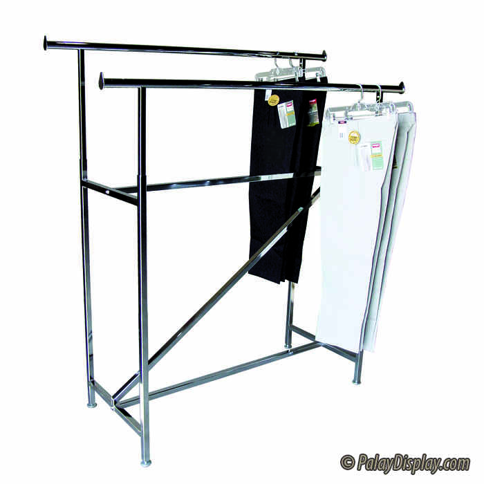 Double Rail Clothing Rack - Double Rail Rack with Z Brace - Garment ...