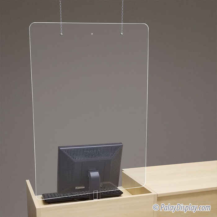 Cashier Safety Shield Barrier - 22 x 30 - Checkout Sneeze Guards ...