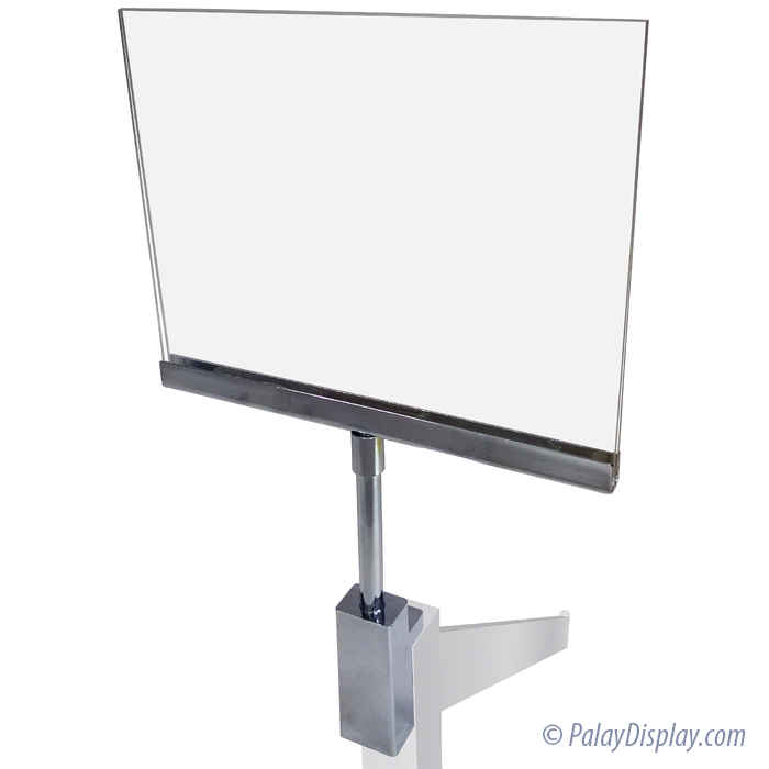 L Shaped Magnetic Base Sign Holder - Chrome - Sign Holders - Cardholder ...