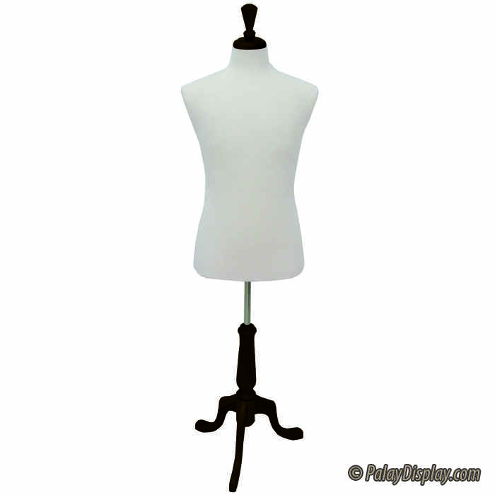 Men's Suit Form with Walnut Tripod Base and Walnut Finial Neckblock ...