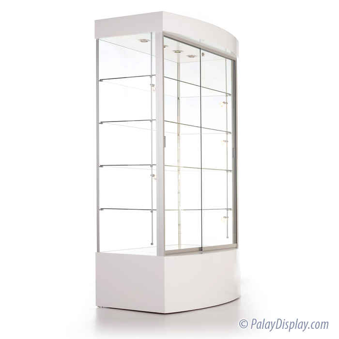 Rectangular Curved Wall Display Case - Curved Display Case - Curved ...