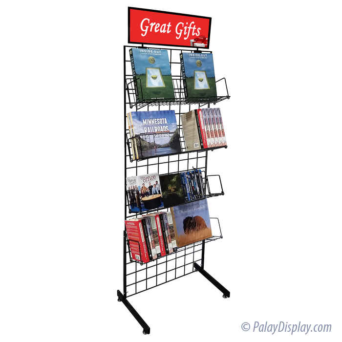Gridwall Media Shelf Display - Single Sided - Book Display - CD Display ...