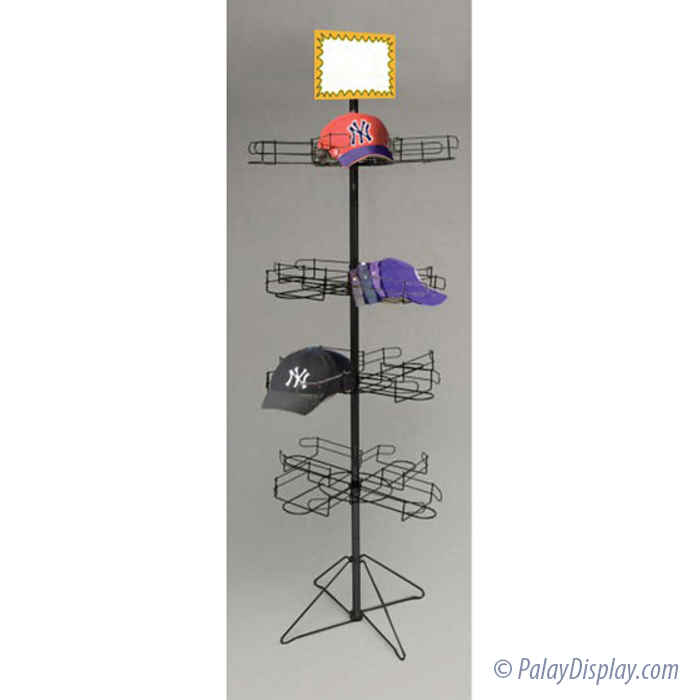 Revolving Cap Rack - 4 Tier - Cap Racks - Cap Rack - Floor Display
