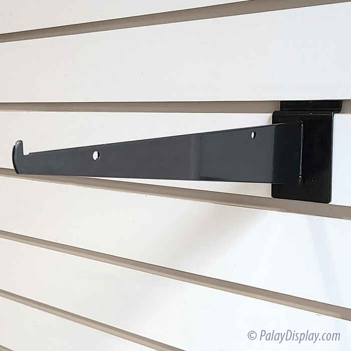 Slatwall Shelf Bracket - Black Shelf Bracket - Heavy-Duty Shelf Bracket