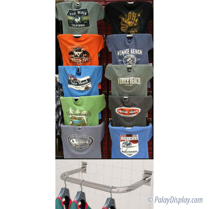 U Shaped Gridwall Hangrail - Chrome - Grid Hangrail - Gridwall Hangrails