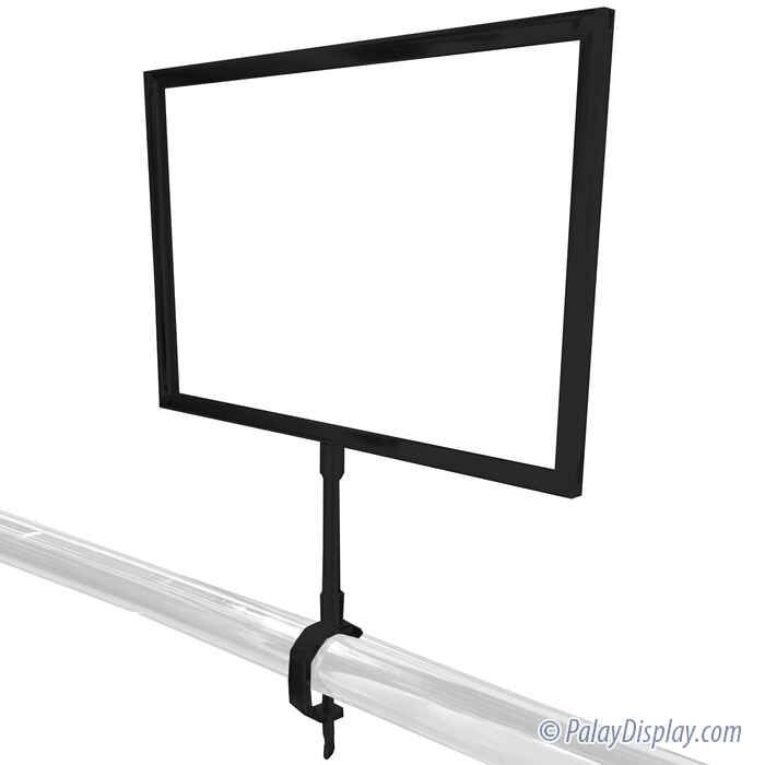 Universal Clamp Chrome Sign Holder - Matte Black Hangrail Signholders ...