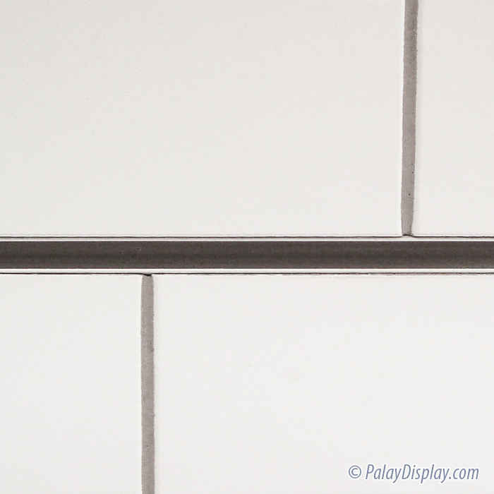 White Subway Tile Slatwall with Grey Grout - Textured Slatwall ...