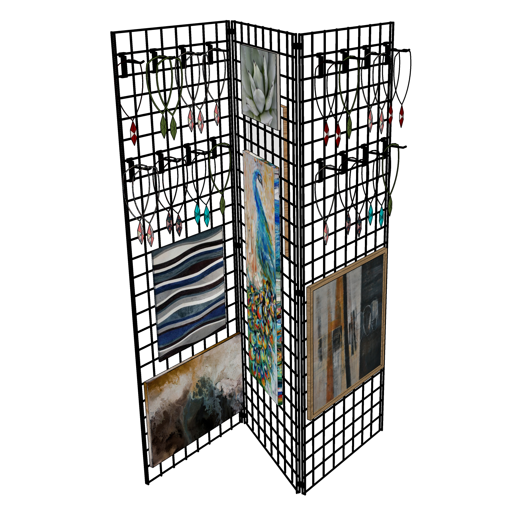 Grid Screen Wall White Grid Mesh Grid Wall Retail Display Shop
