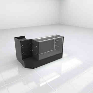 Knockdown Black Display Case Set 3 with Light - Knockdown Black Full ...