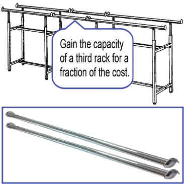 Double Rail Clothing Rack - Double Rail Rack with Z Brace - Garment ...