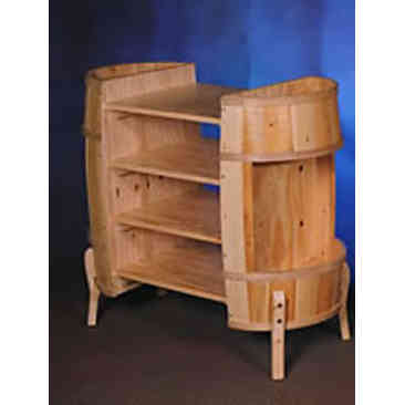 Cedar Barrel Display - Wood Barrel Display - Wood Displays - Harvest ...