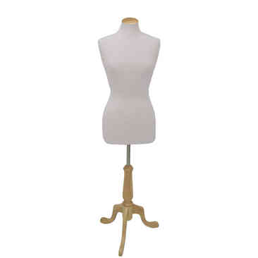 Off White European Womens Dress Form with Walnut Tripod Base and Neck ...