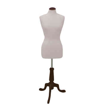 Off White European Womens Dress Form with Walnut Tripod Base and Neck ...